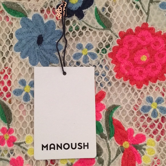 Manoush | Tops | Manoush Short Sleeve Floral Embroidered Crop Top ...